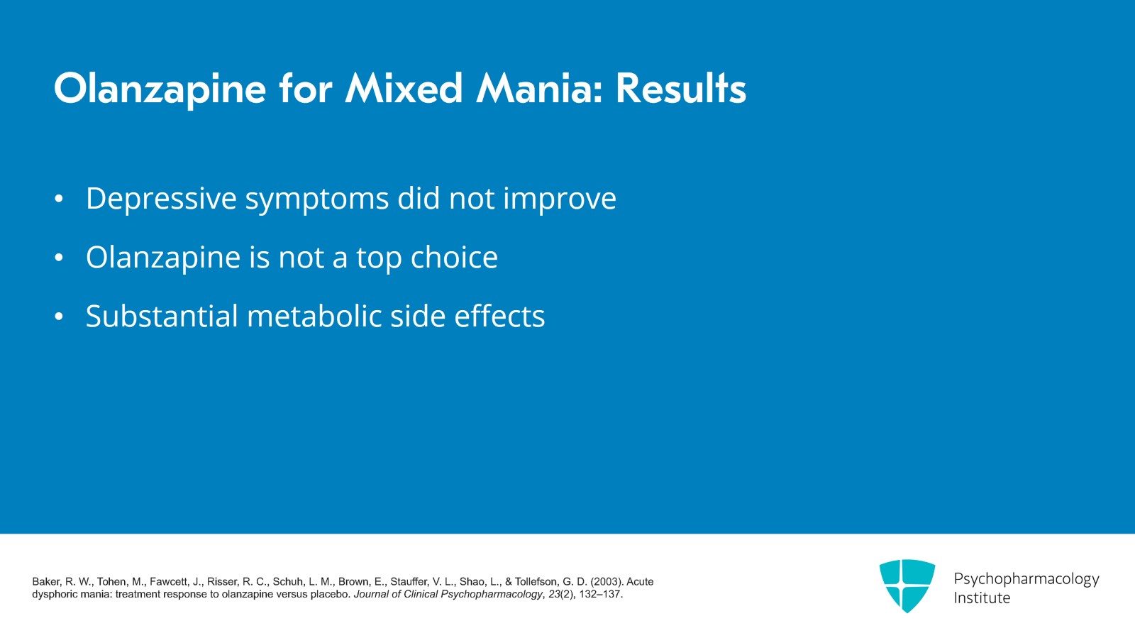 Managing Bipolar Mania With Mixed Features: SGAs | Psychopharmacology ...